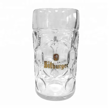 Bitburger German Beer Dimpled Mug Glass 1 Liter - Buy Beer Dimpled Mug ...
