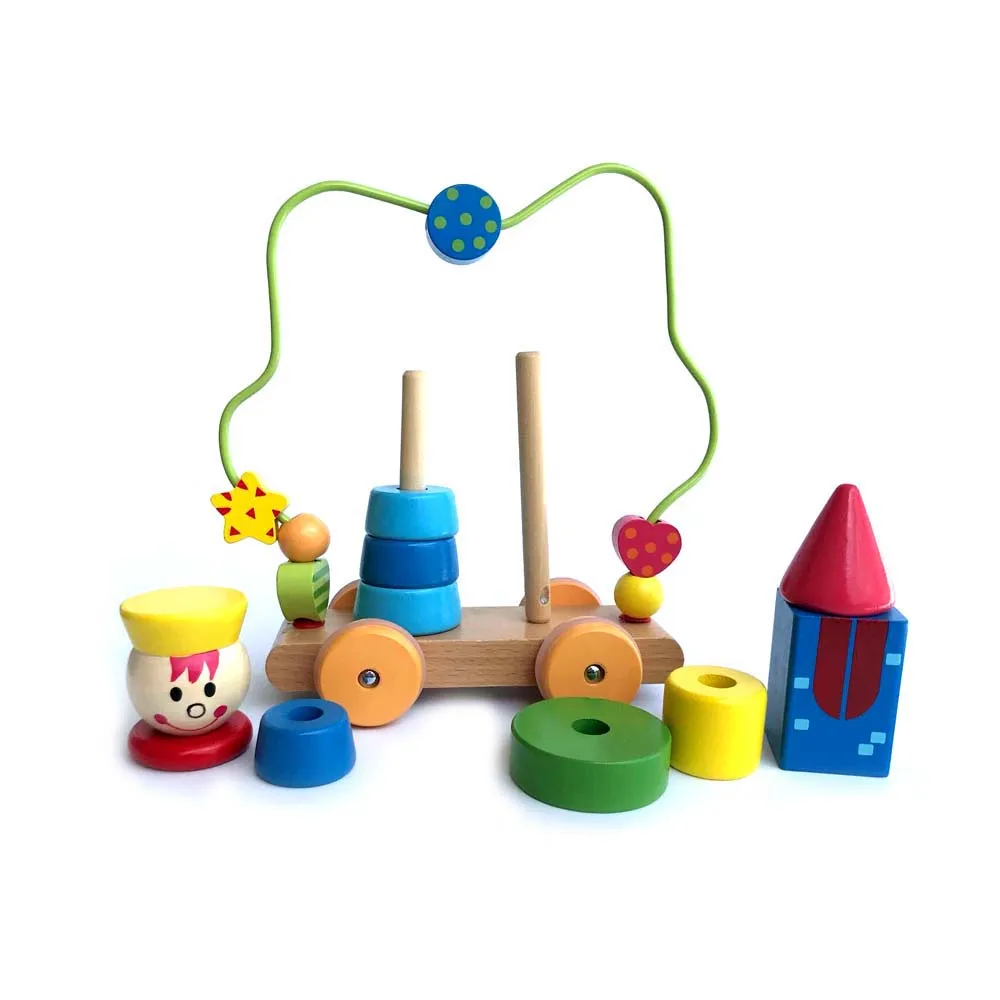 New Arrival Block Stacking Prince Wooden Wire Beads Toy Game For ...