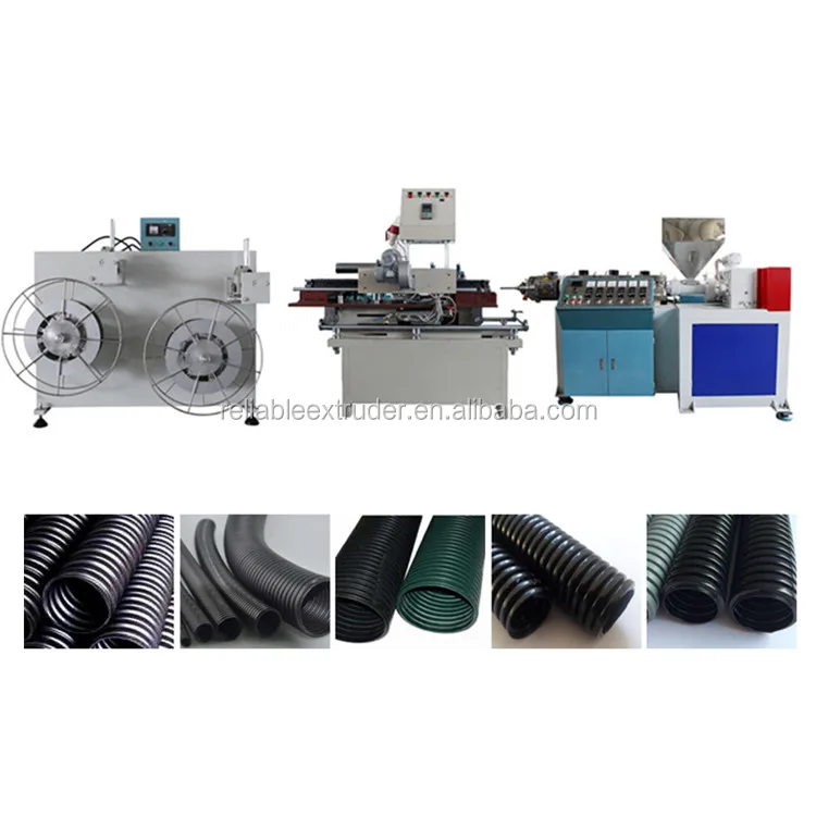New Single Wall HDPE Corrugated Pipe Extruder Machine for PVC Cable Trunking with Key Components ...