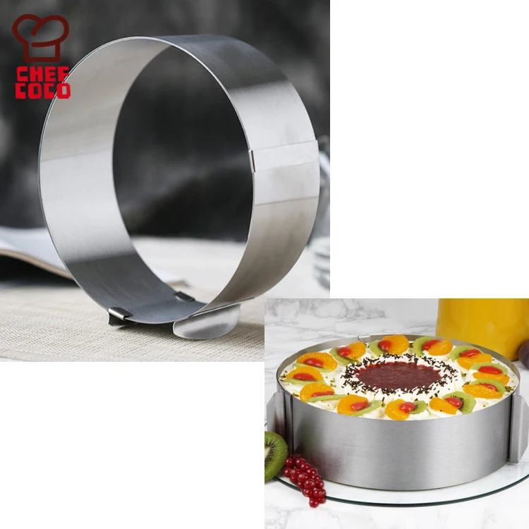 Adjustable Stainless Steel Circular Shape Mousse Cake Ring - Buy ...