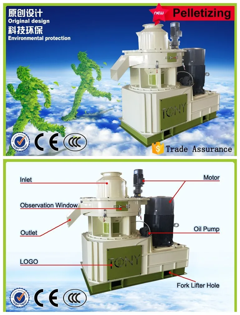 Biomass Pellet Mill Rice Husk Pellet Machine Ring Die Wood Pellet ...