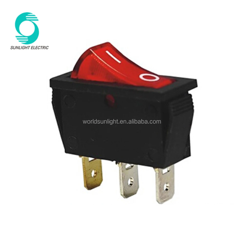 CQC KCD3-101N-5 kcd3 on-off led push button single pole rocker switch ...