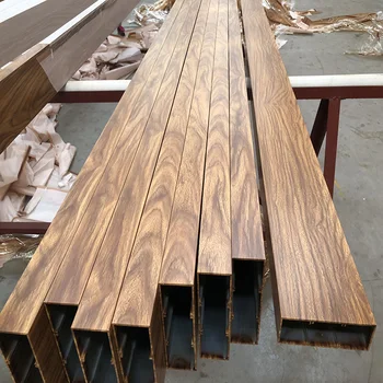 Wood Color Aluminium Square Tube Profile Brackets Sizes,Aluminium ...