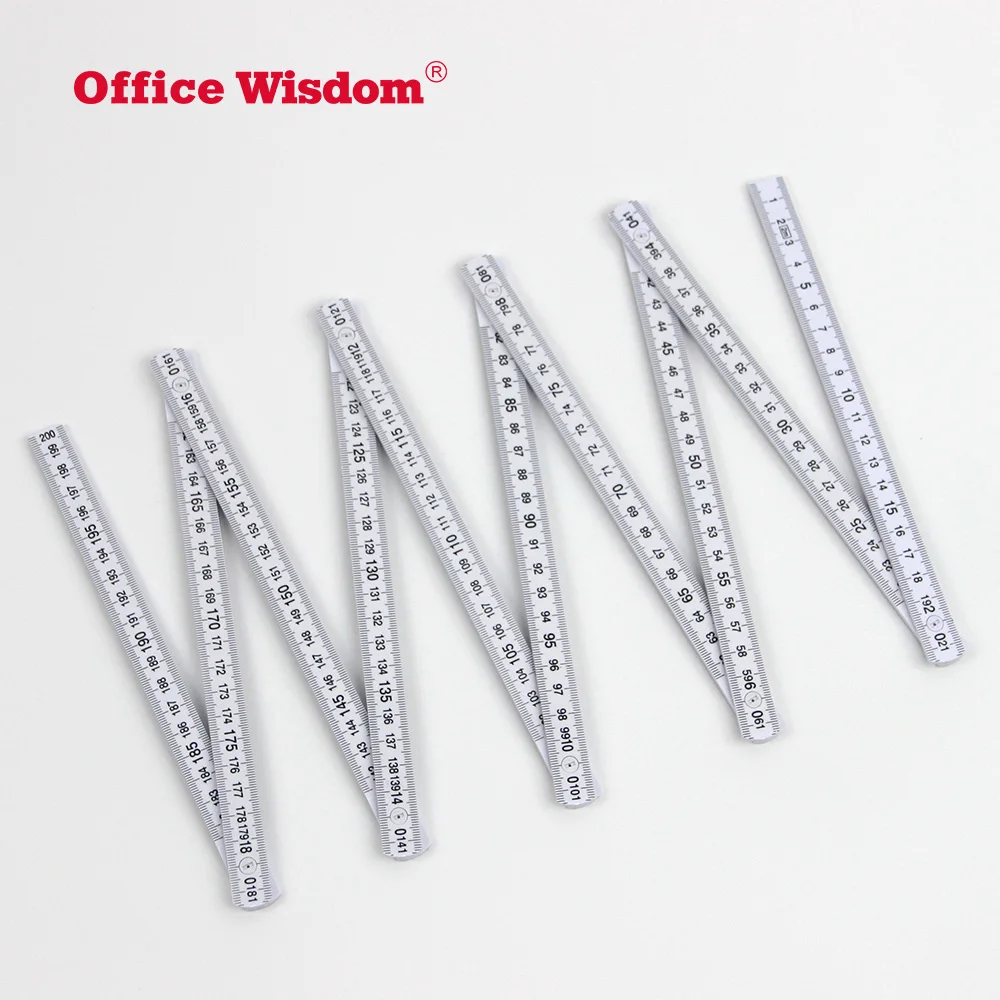 2 Meters Foldable Plastic Ruler Collapsible Ruler Metric Carpenter ...