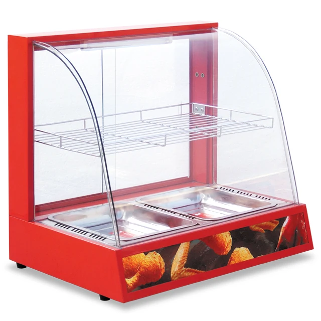 Cosbao Glass Warming Showcase - Perfect for Outdoor Food Kiosks