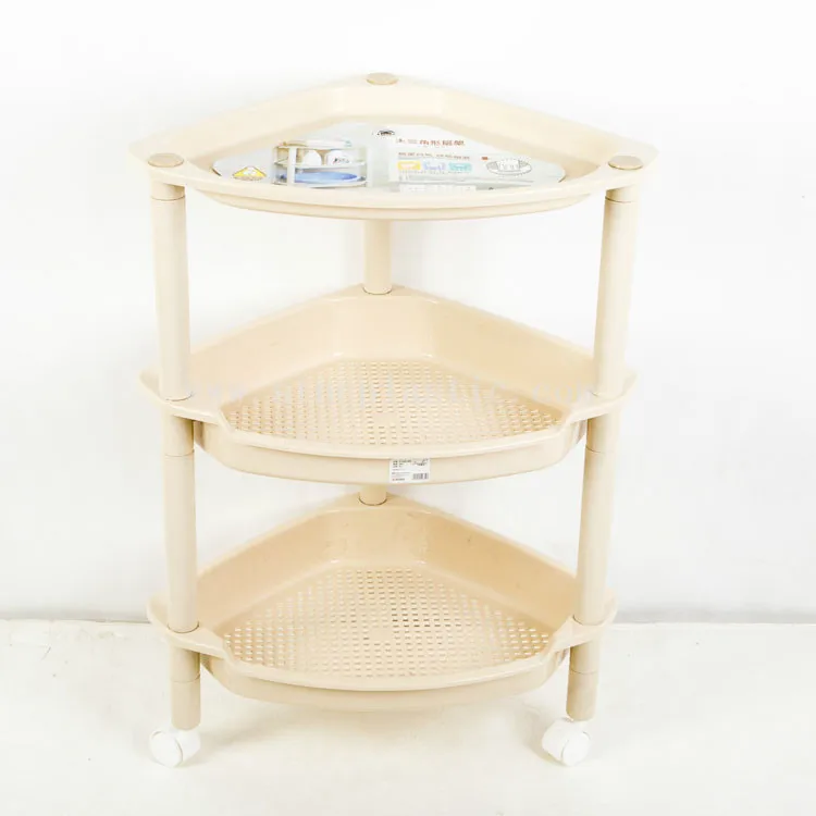 3 layer plastic corner storage shelf bathroom shelf triangle rack with ...