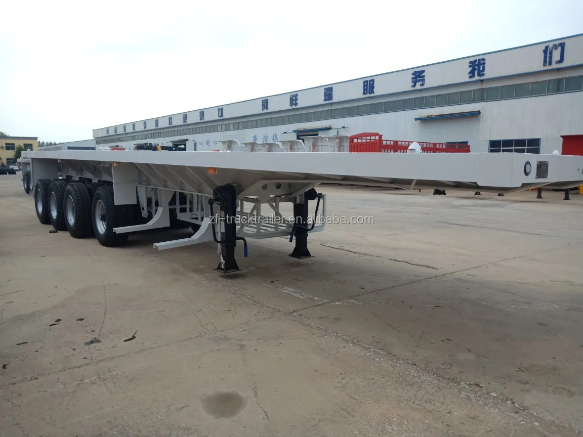 4 Axles 16 Wheels 40ft 45ft Platform Flatbed Container Truck Trailer ...