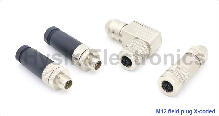 M12 Field Mountable Connector X Code 8 Pin Pg7 Pg9 Male Female Data ...