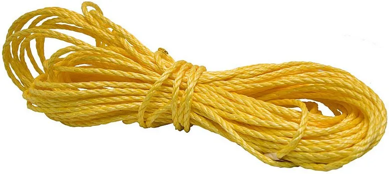 3 Strand Twisted Yellow Color Polypropylene Rope / Pp Packing Rope ...