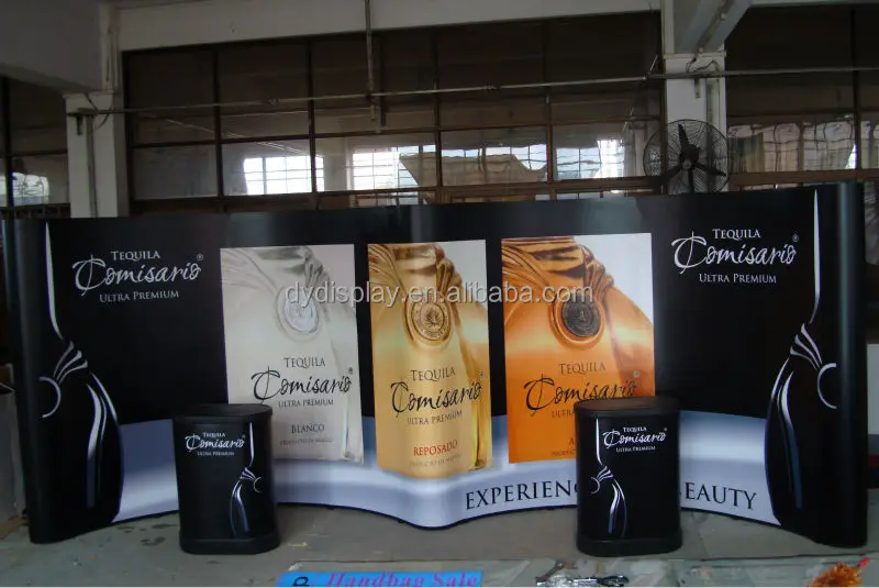 Custom Popup Frame Fabric Banner Stands Curved Fabric Portable ...