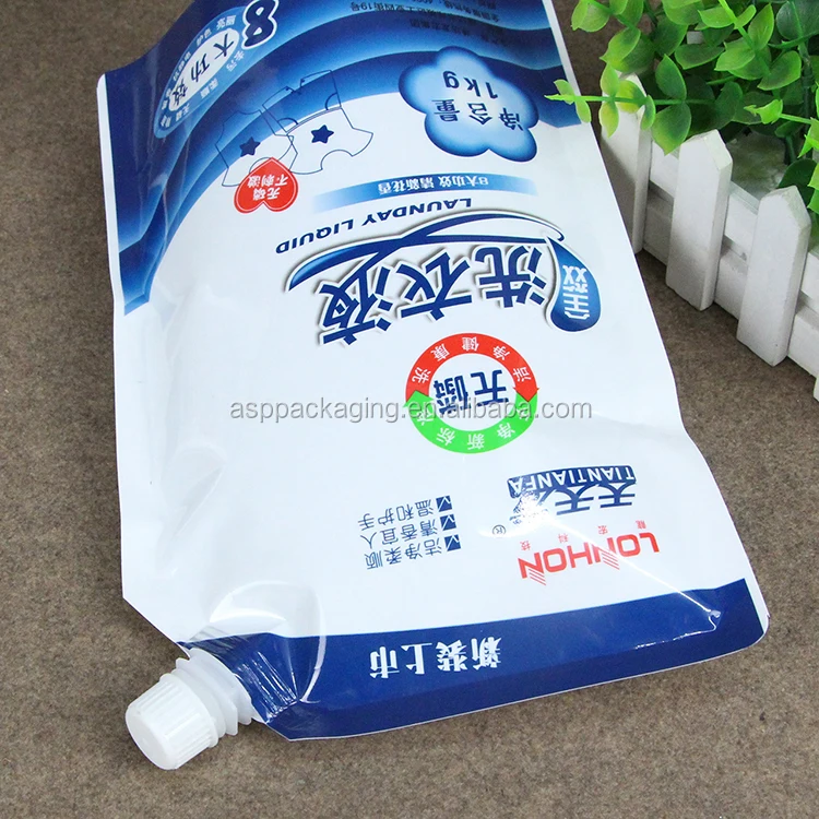 Custom Laminated Plastic Detergent Powder Packaging Bags Liquid 1kg ...