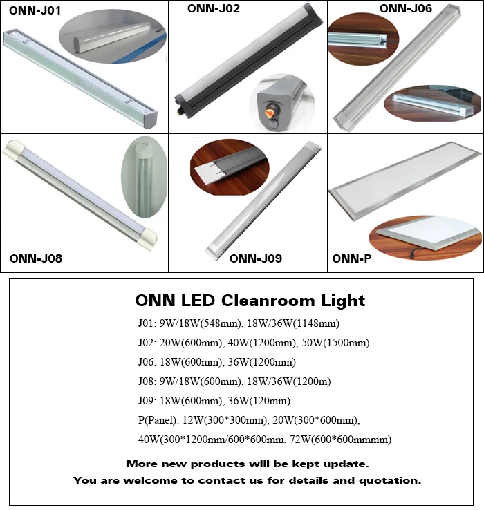 220V Teardrop LED Linear Light for Cleanroom - 9W/18W/36W