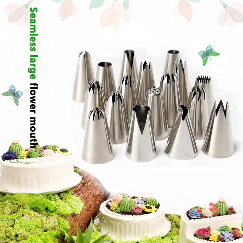 Stainless Steel Cake Pastry Piping Nozzles Tips Set - Buy Piping Tips ...