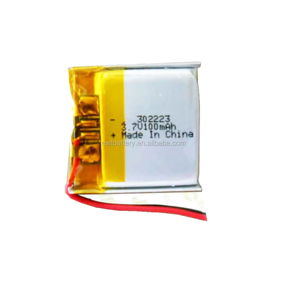 ขนาดเล็ก Li-polymer แบตเตอรี่302223 3.7โวลต์100มิลลิแอมป์ชั่วโมง Li-po ...