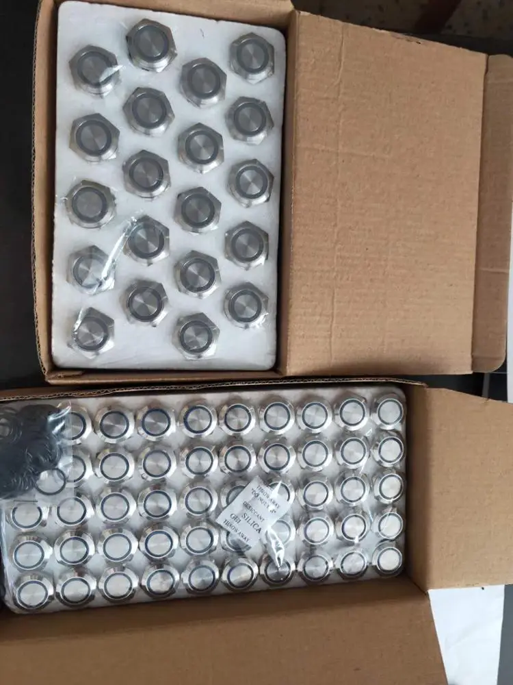 Factory 16a 250vac 24mm Push Button Arcade Game Machine Transparent Small Square Arcade Push ...