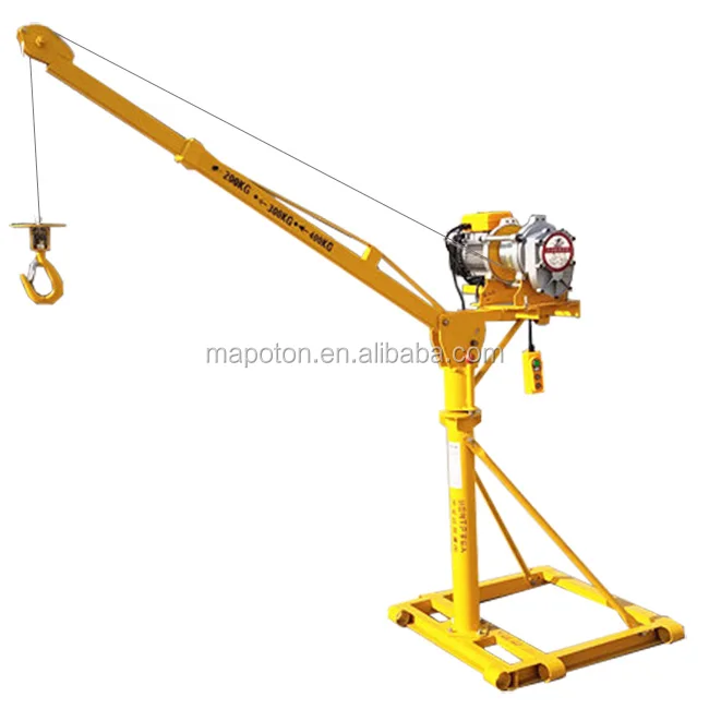 400/600 Kg Construction Roof Mini Hoist Crane Powered By Disel/gasoline ...