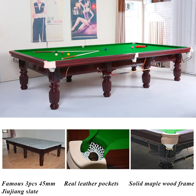Professional Tournament Solid Wood Slate 12ft Billiard Snooker Pool ...