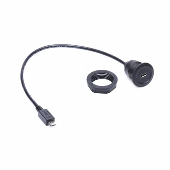 Micro B Round Panel Mount Extension Cable - Buy Panel Mount Micro Usb ...