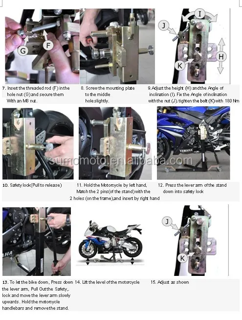 Patented Motorcycle Dolly Stand with PIN Adapters - SMI2092