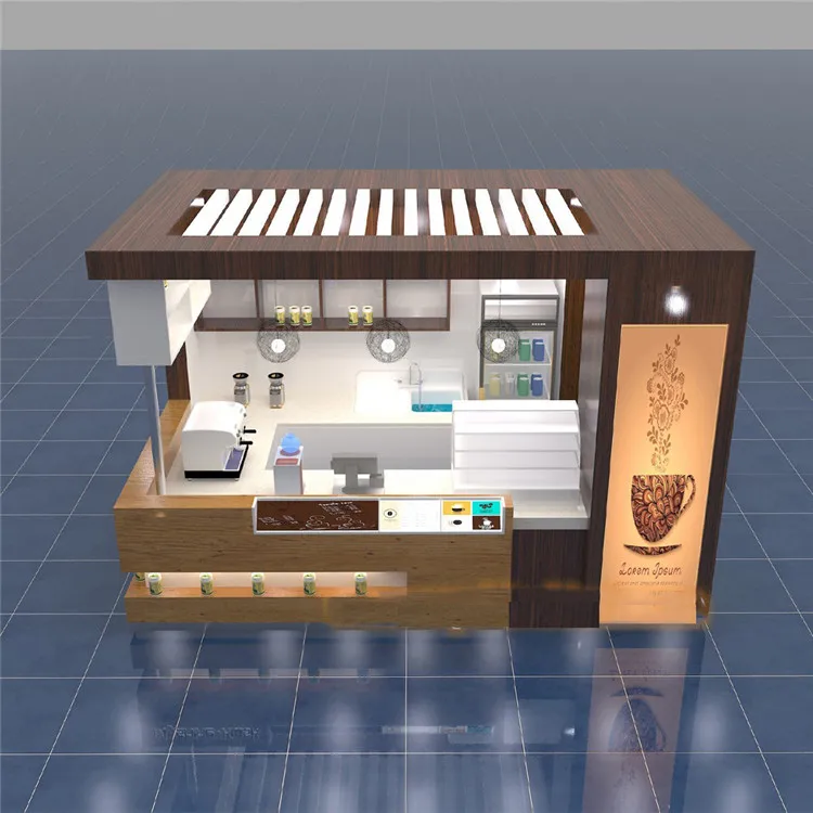 Modern Mall Coffee Shop Counter Kiosk Decoration Layout