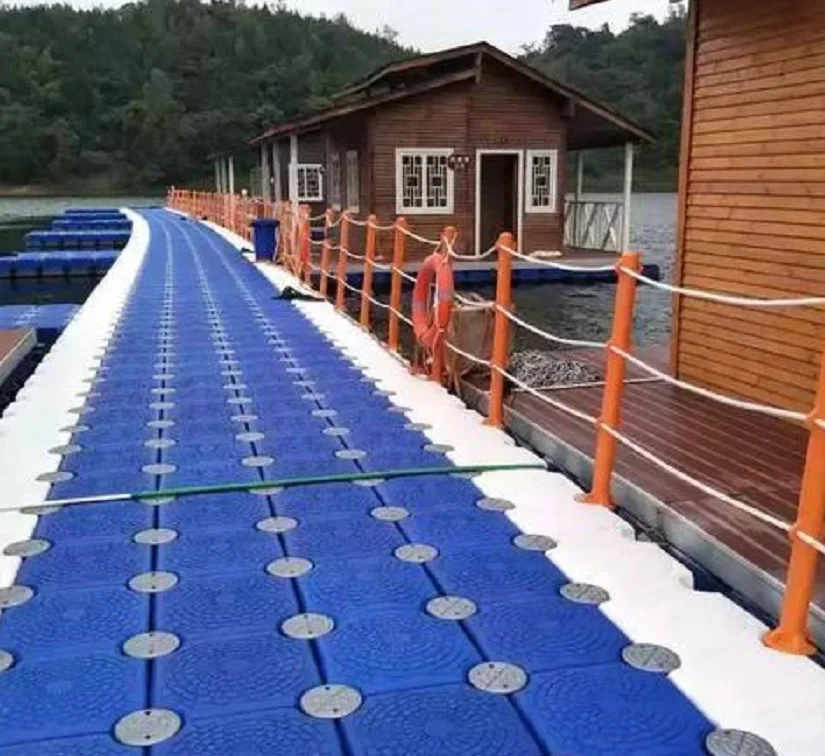 Modern Sea Houseboat Pontoon Platform Modular Floating Dock With Wood ...