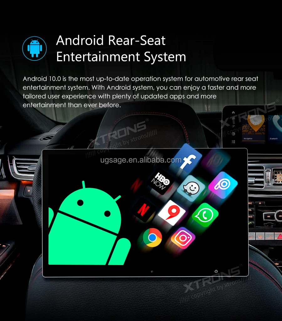 Xtrons 12.5 Inch Car Monitor Android Car Headrest Monitor Touch Screen ...