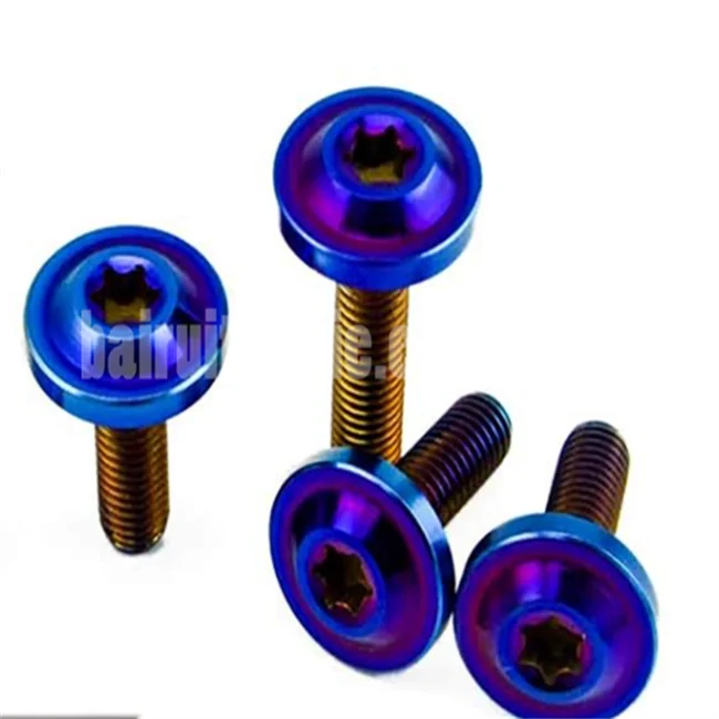 M5 M6 M8 M10 Titanium Bolts And Nuts Titanium Disc Head Anodized Raw ...