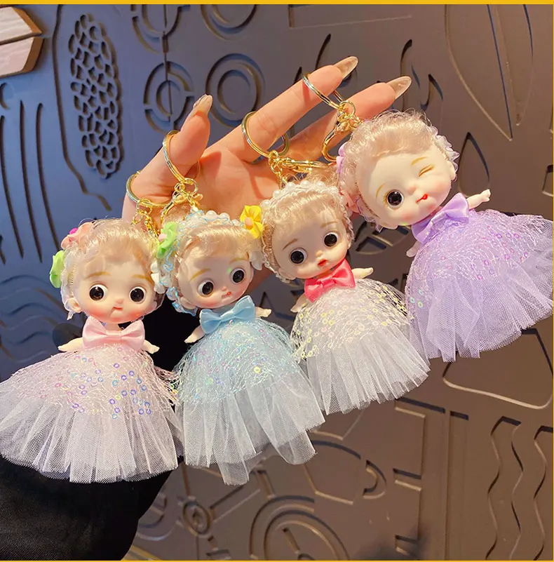 Baimao Original Long Gauze Skirt Cartoon Doll Key Chain Cute Angel Elf ...