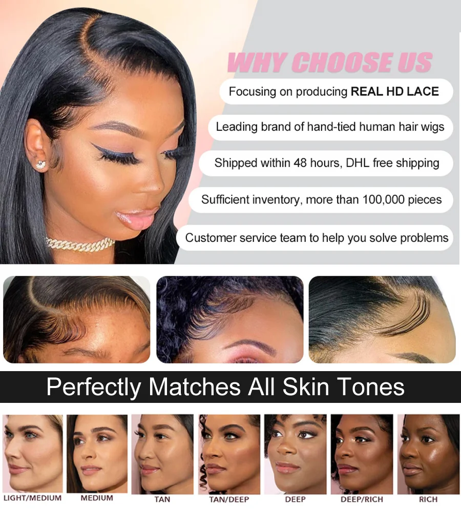 Wholesale Mink Transparent Hd Lace Frontal Closure 13x6 Swiss ...