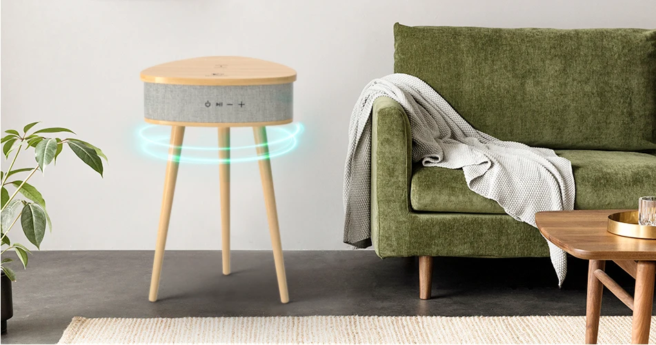 Modern Black Wooden Sofa Smart Coffee Table with bluetooth Speaker ...