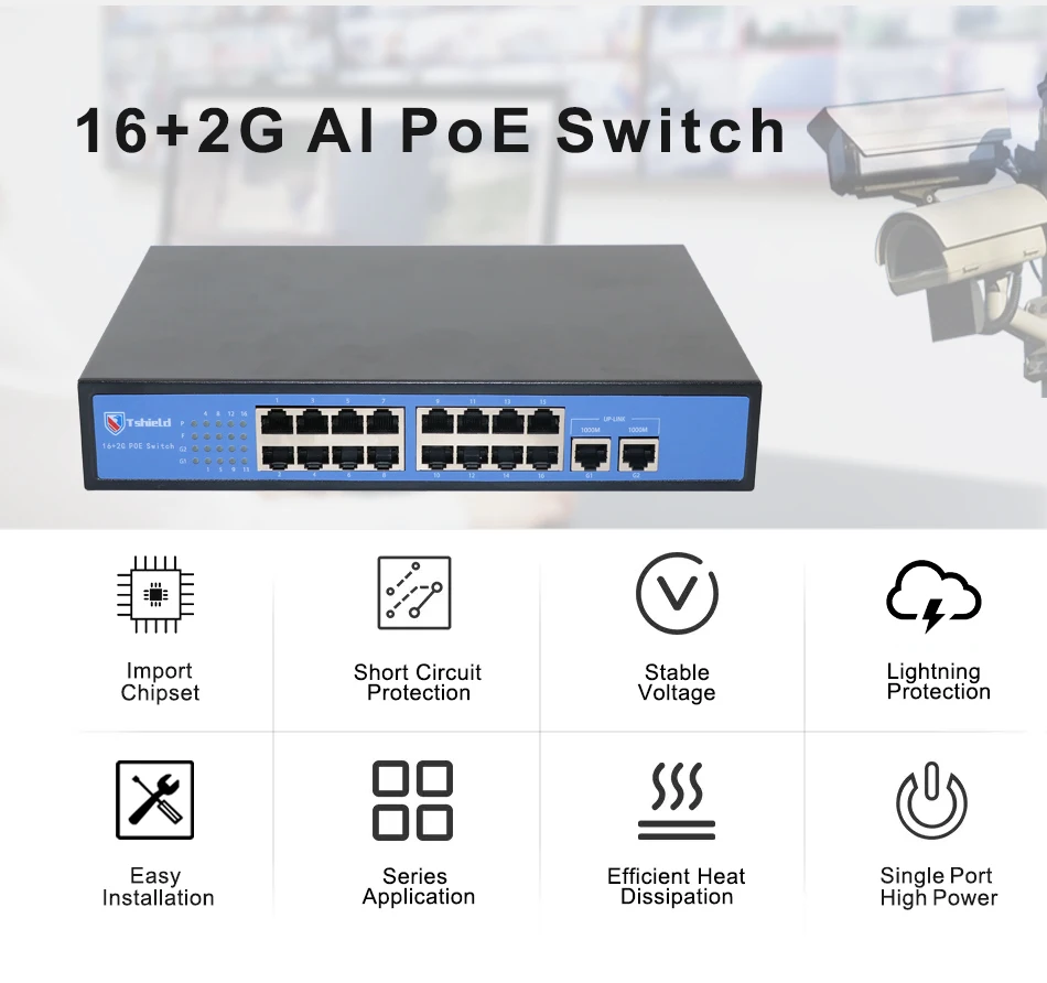 T-shield Poe Switch - 18 Port Gigabit Network Solution