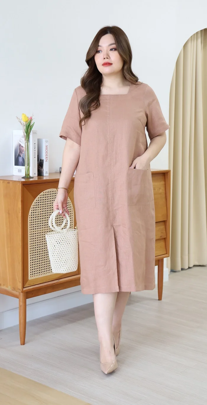 Wholesale Lady Linen Dress Handcraft Women Dress Thai Native Linen ...