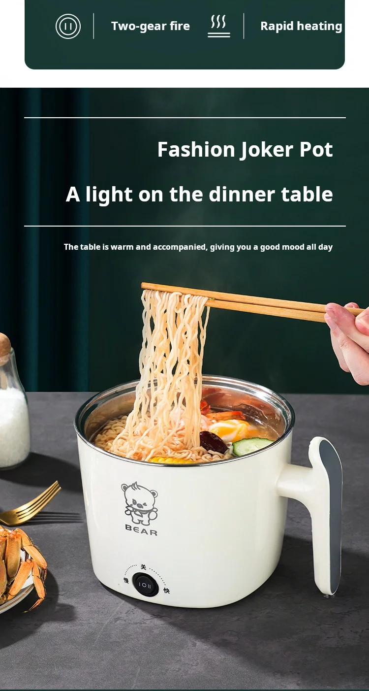 Non Stick Electric Mini Cooking Pot Portable Double Layer Steamer ...