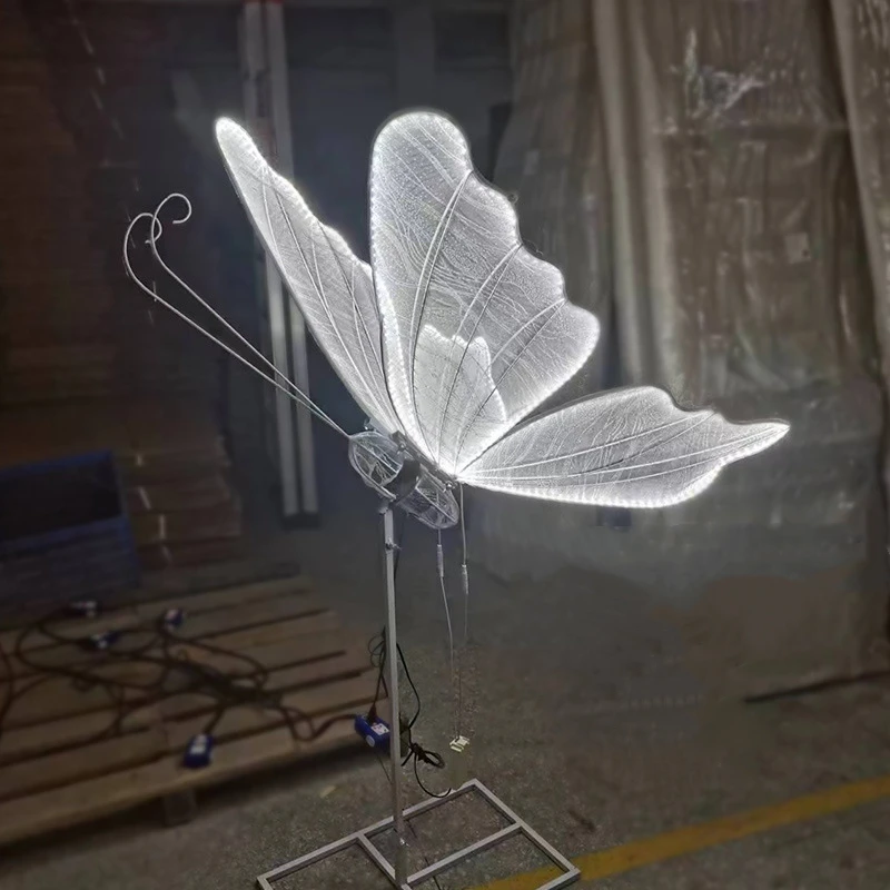 Luxury White LED Wedding Giant Large Lighting Butterfly Road Lead ...