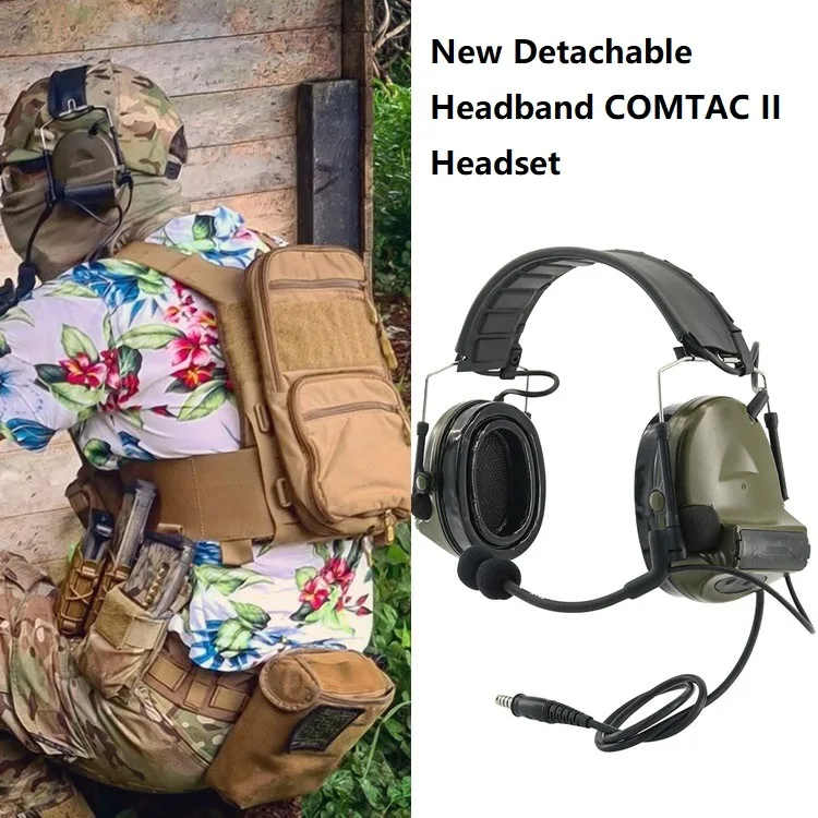Ts Tac-sky New Detachable Over-ear Headband Comtac Ii Tactical Headset ...