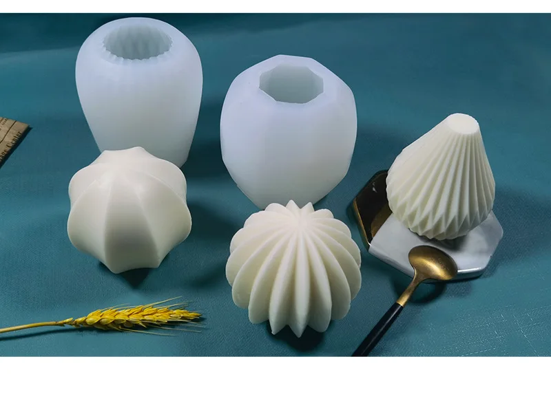3D Geometric Pyriform Shape Silicone Candle Molds