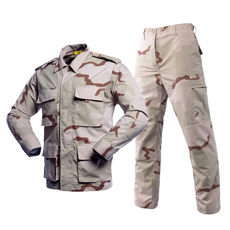 HYD Tactical Uniform BDU Combat Camouflage Tri-color Desert Ripstop ...