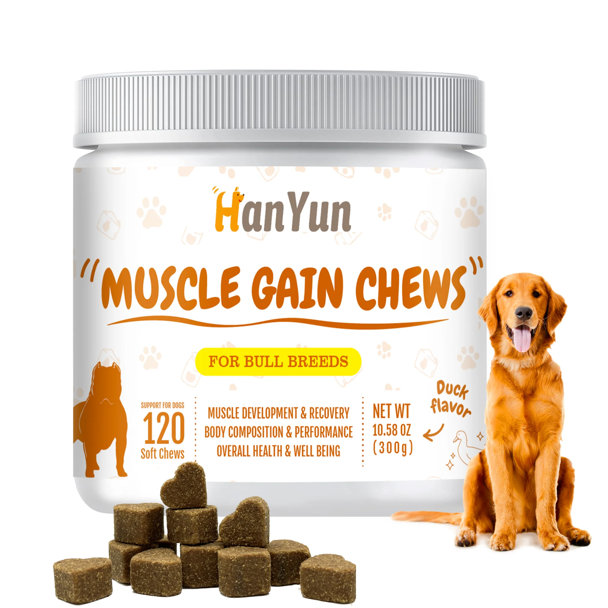HANYUN Muscle Dog Protein Supplement Support Immune System Weight Gain ...