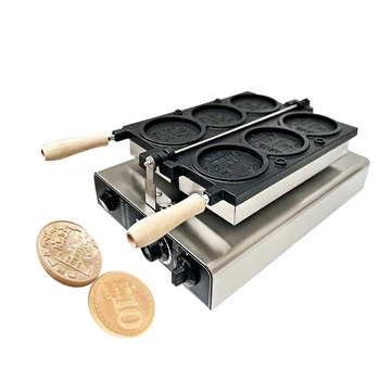Commercial Coin Shaped Waffle Maker Stainless Steel Surface Non-stick 3 ...