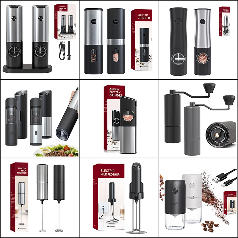 Red White Black Color Wooden Salt And Pepper Grinders Set Pepper Mill ...