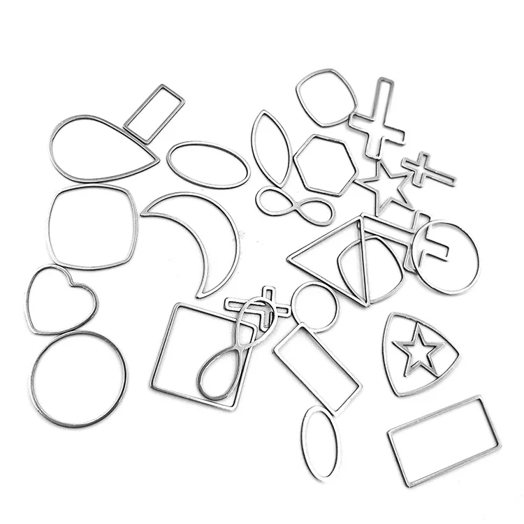 Stainless Steel Frame Charms Pendants - Buy Hollow Geometric Bezel ...