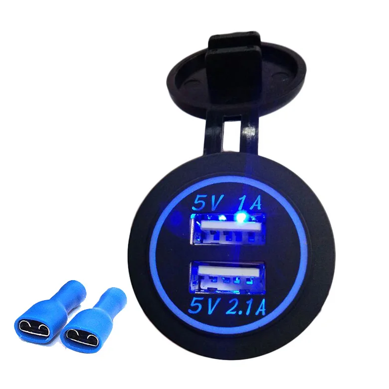 With Port 5v 2.1a /5v 1a Dual Usb Interface Tri-colour Led Charger ...