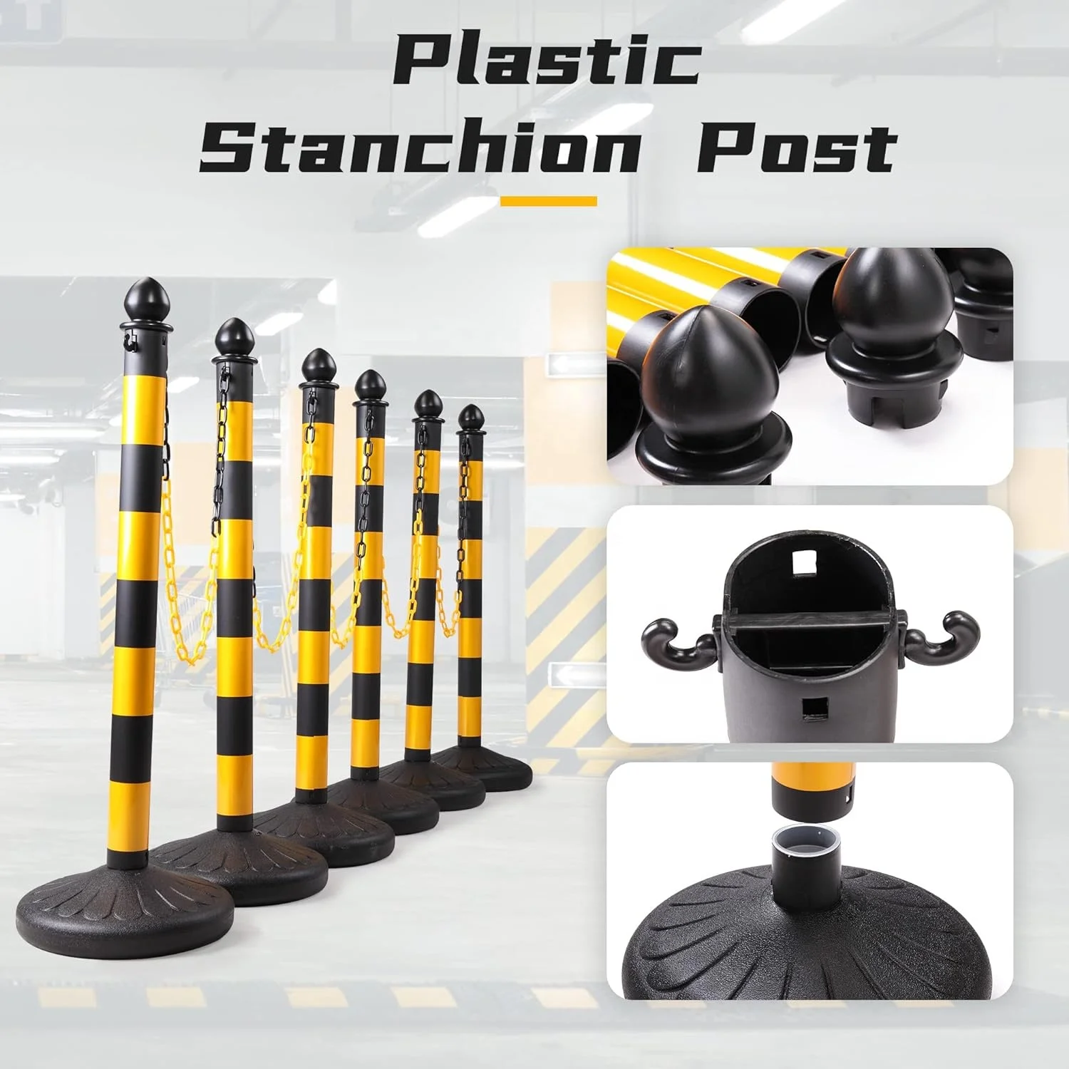 Safety Warning Crowd Control Water Fillable Base Plastic Chain Pole ...