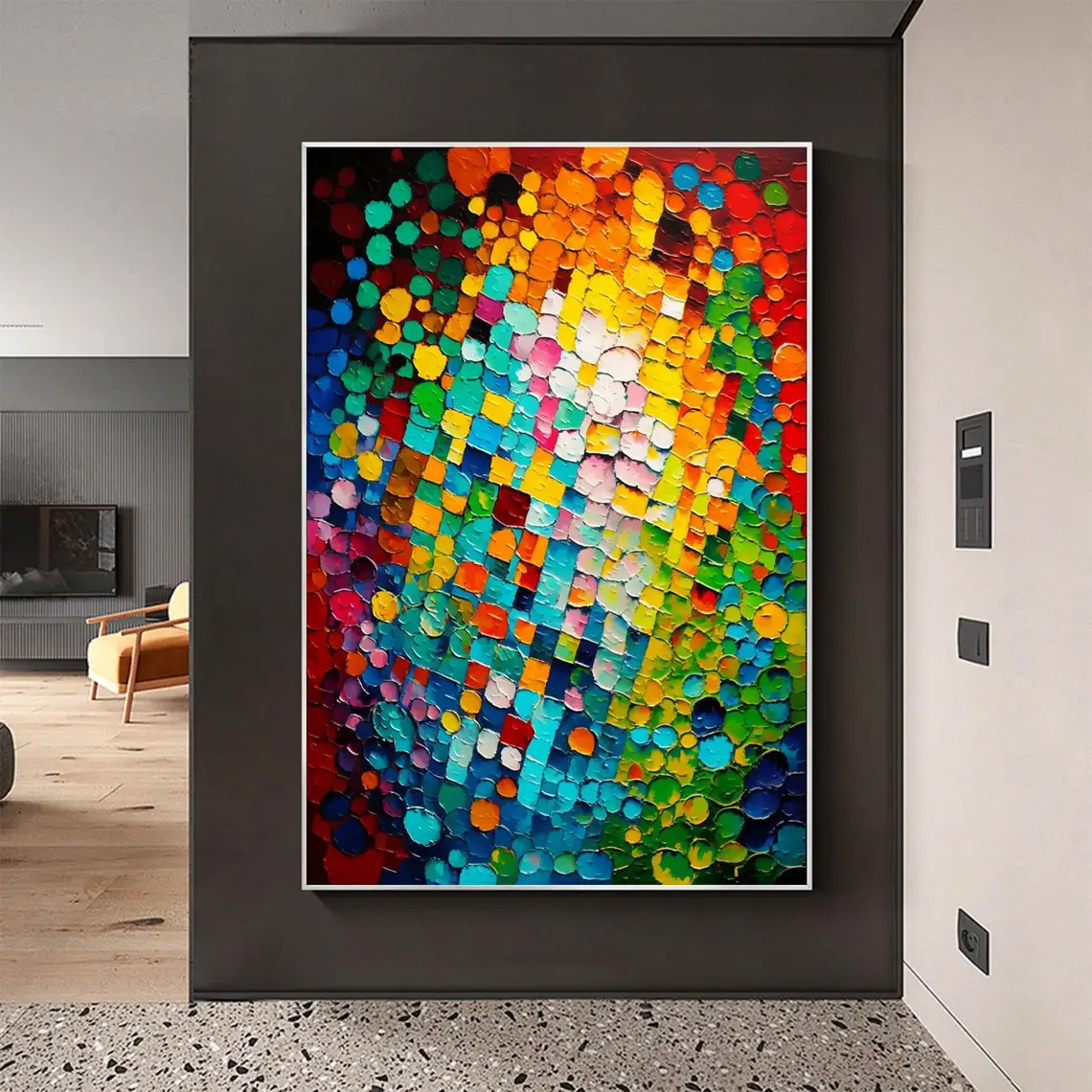 Abstract Original Colorful Oil Painting On Canvas Large Concise Art ...