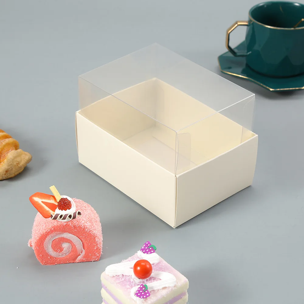 Customize Logo Cake Roll Box Transparent Wholesale Bio-degradable Bento ...