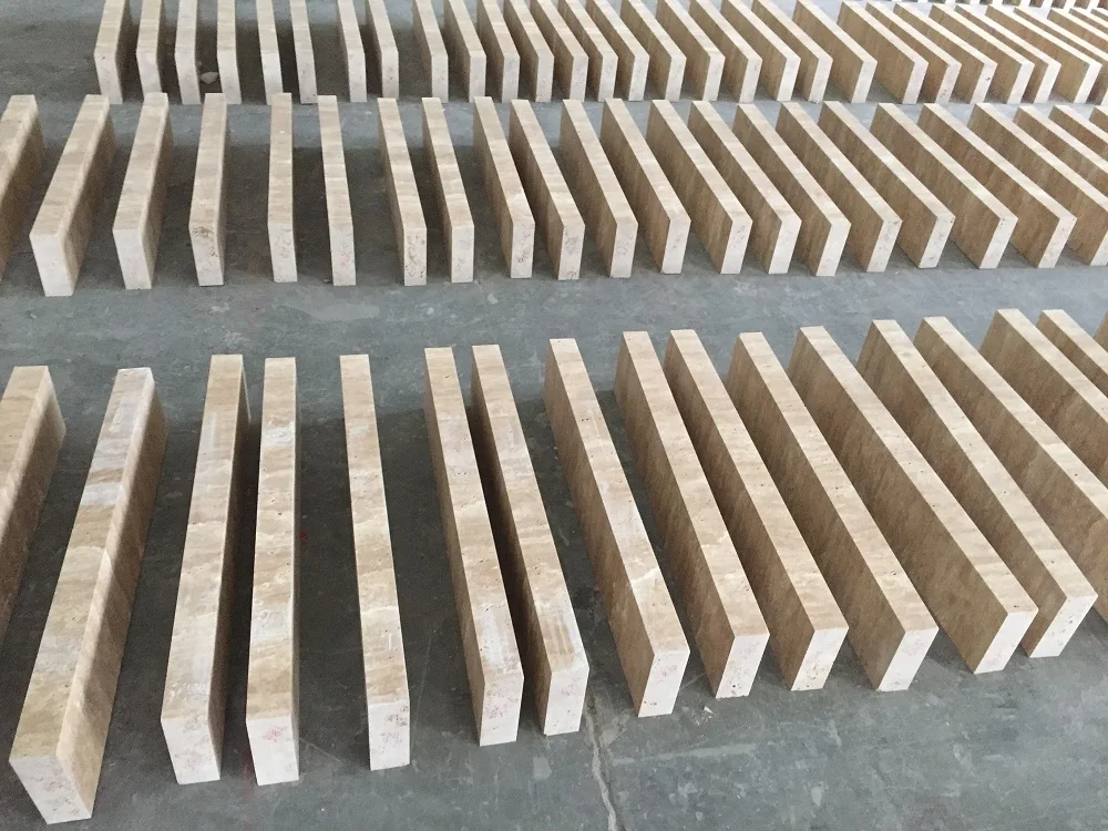 Unfilled Holes Nature Stone Honed Travertine Marble Edging