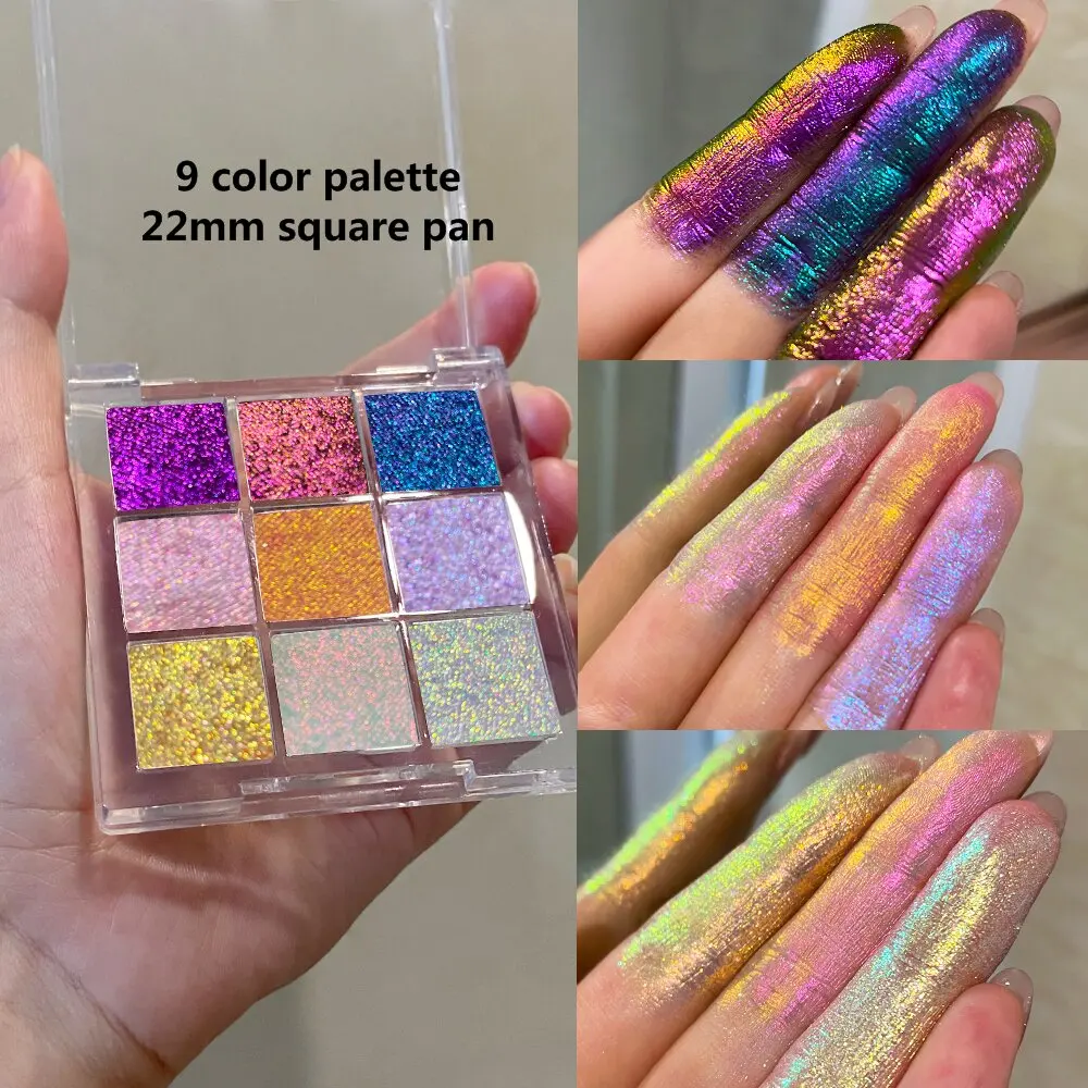 Single Super Sparkle Metallic Eyeshadow Custom Silver Foil Duochrome ...