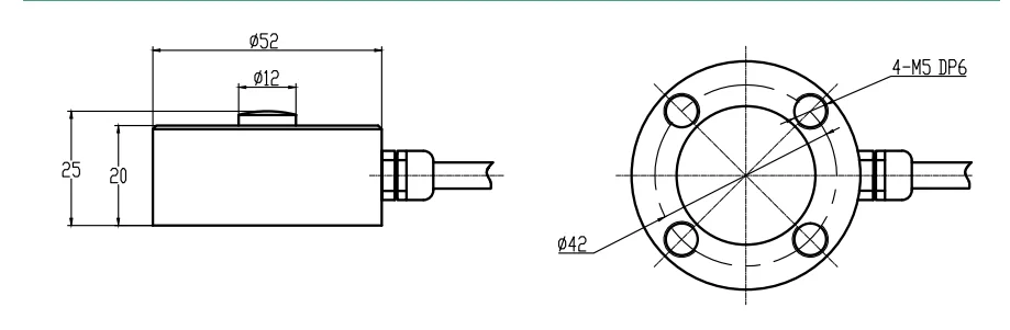 Pushbutton force load cell, high precision cylindrical load cell 100N ...