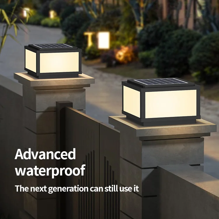 Solar Outdoor Waterproof LED Pillar Light for Garden & Courtyard - OEM