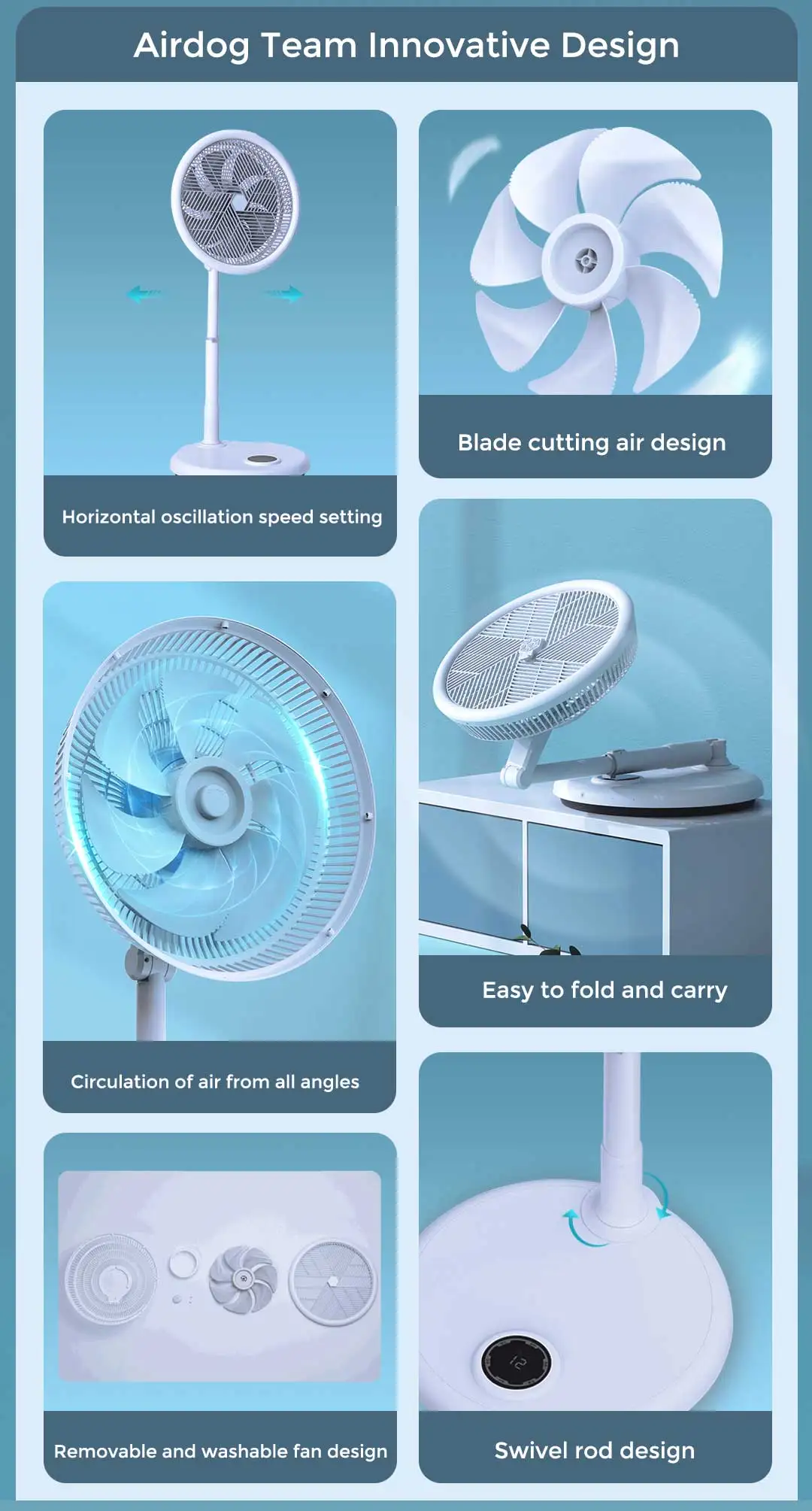 White Powerful Whole House Cooling Oscillating Floor Standing Fan Quiet ...